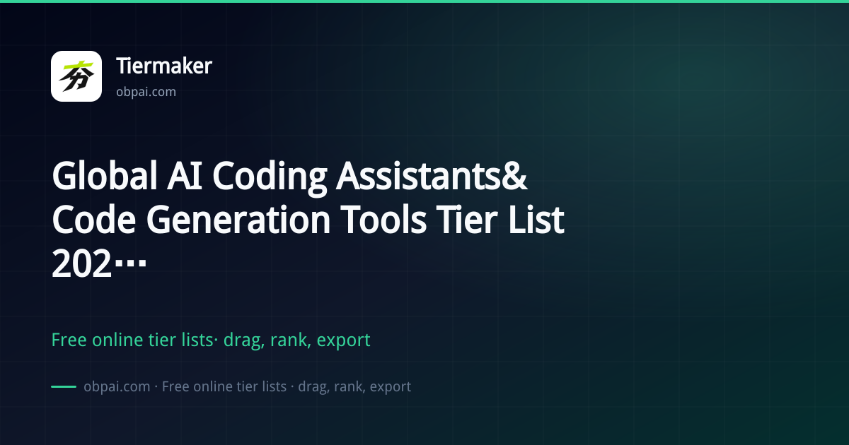 Global AI Coding Assistants & Code Generation Tools Tier List 2026 ...